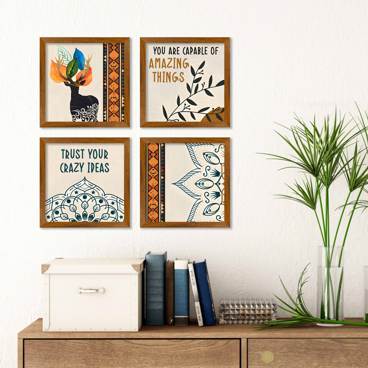 Motivational Quote Wall Frame Set of Four – Homcraft